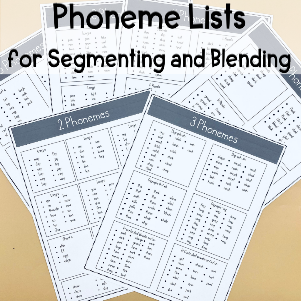 Phoneme Lists for Segmenting and Blending - Campbell Creates Readers