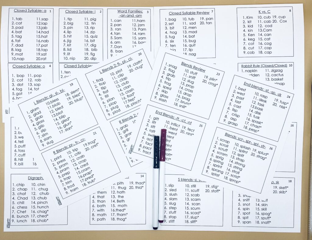 Orton-Gillingham Decodable Sentences and Word Lists - Campbell Creates ...