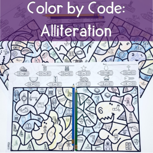Alliteration Color by Code Worksheets - Campbell Creates Readers
